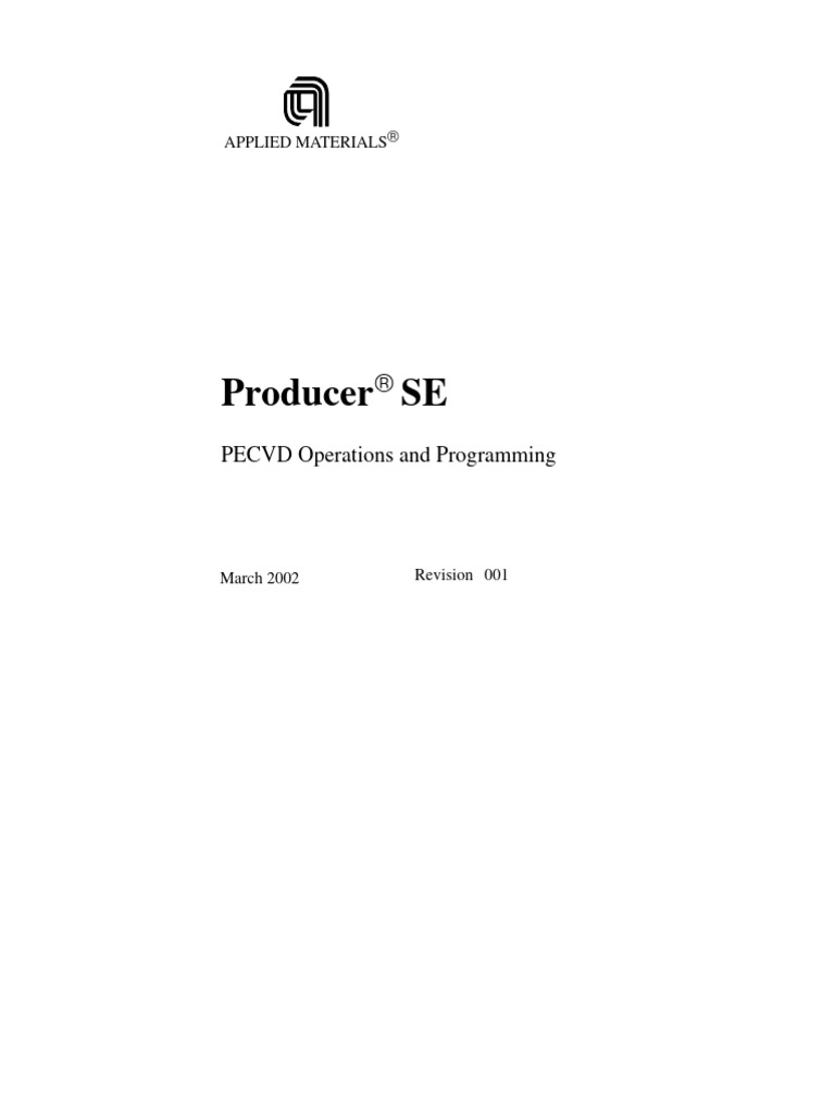 Producer SE PECVD Operations and Programming | Download Free PDF | Leak