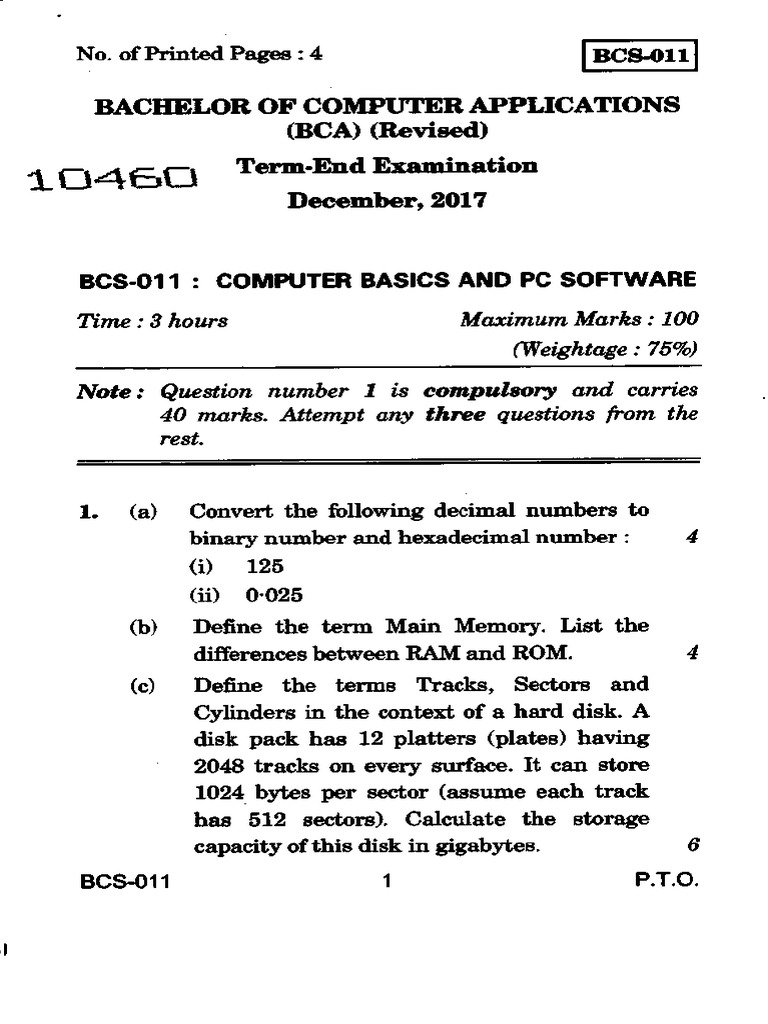 BCS-011 D17 - Compressed | PDF | Hard Disk Drive | Computer Data Storage
