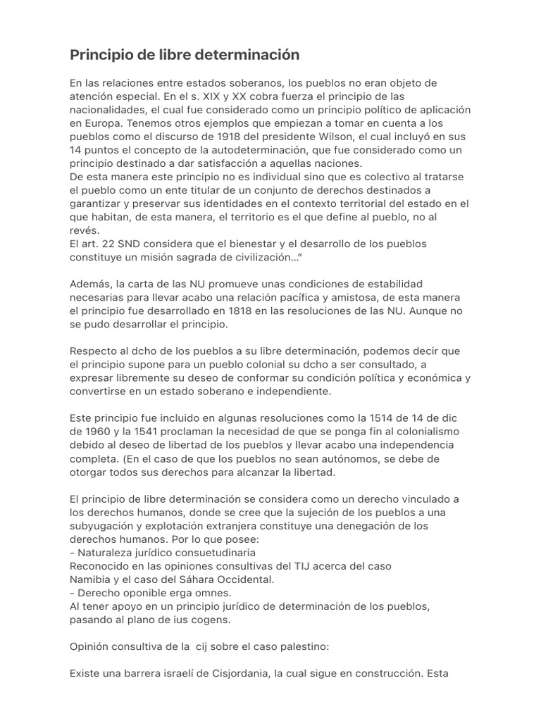 Principio de Libre Determinación | Descargar gratis PDF ...