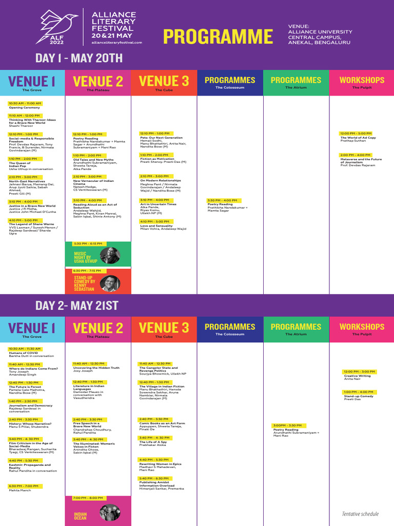Programme Schedule Reworked-2 | PDF