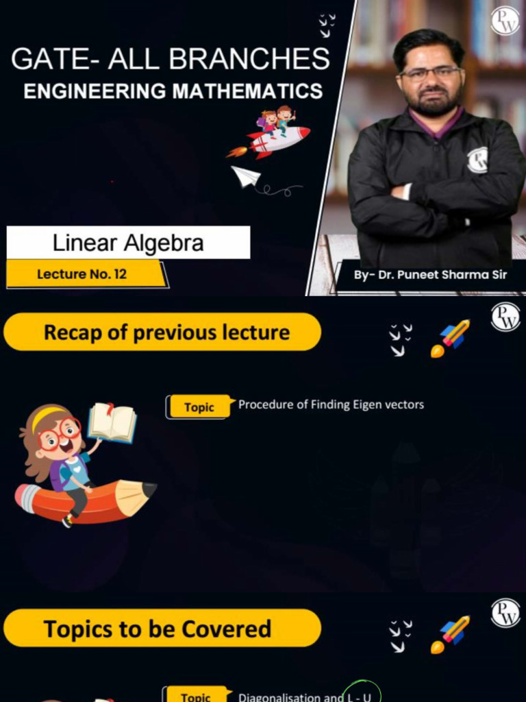 Linear Algebra 12 Class Notes By Puneet Sir Pdf