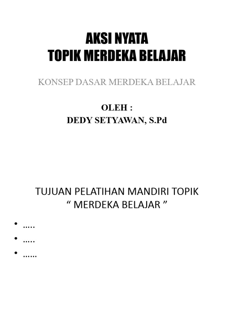 Aksi Nyata Modul Merdeka Belajar | PDF