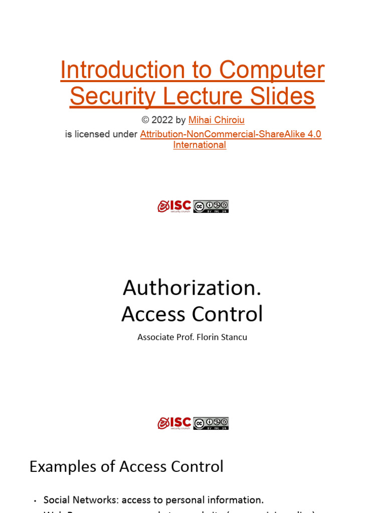 ISC - Curs 05 - ACL | PDF | Computer Access Control | Computer Science