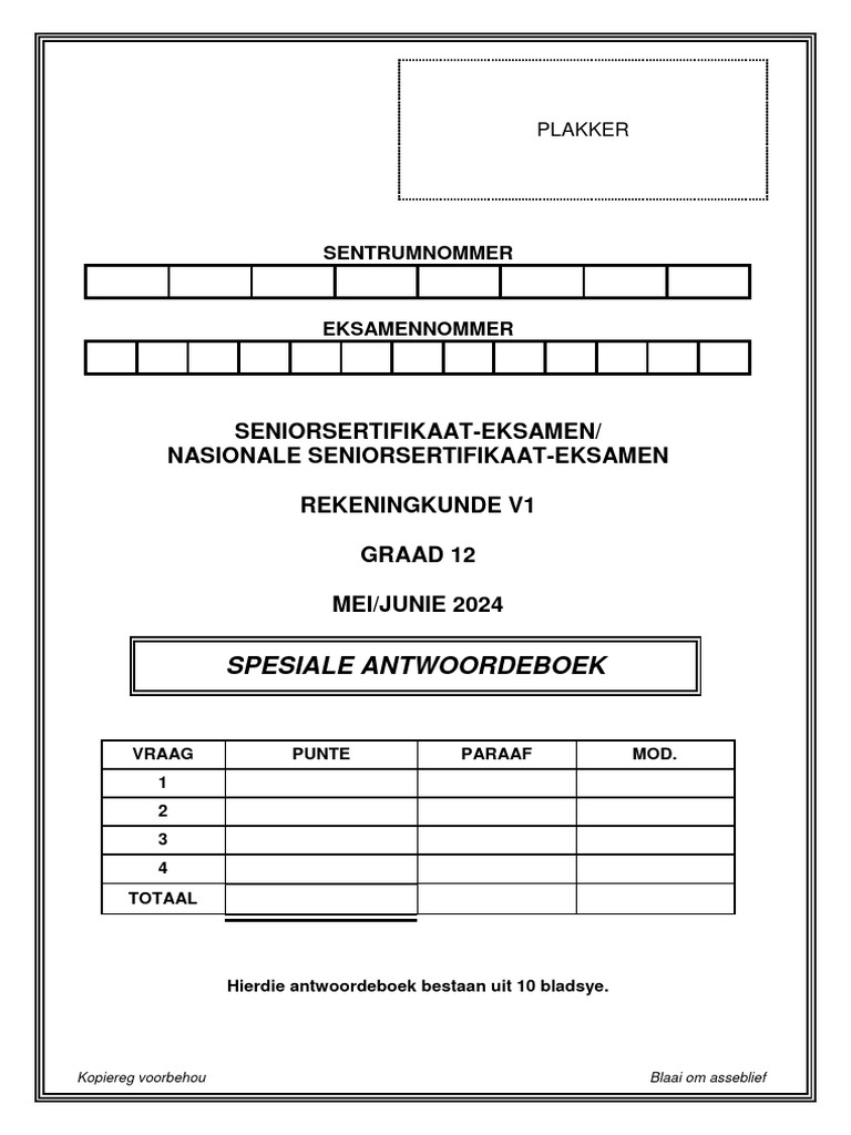 Accounting P1 May-June 2024 Answer Book Afr-1 | PDF