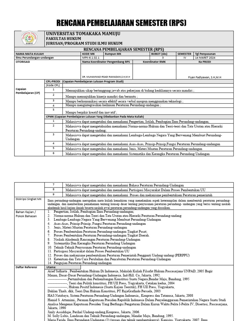 Contoh SKS Kuliah Ilmu Hukum | PDF | Karier & Perkembangan | Sains ...