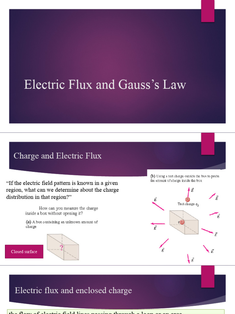 TOPIC 12 Electric Flux and Gauss's Law | PDF | Flux | Electric Field