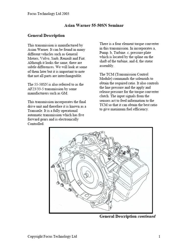 Aw55-50 SN | PDF | Mechanical Engineering | Manufactured Goods