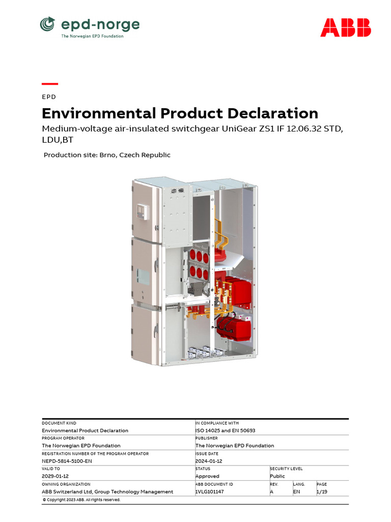 EPD Report UniGear 12.06.32_revA | Download Free PDF | Life Cycle Assessment | Waste