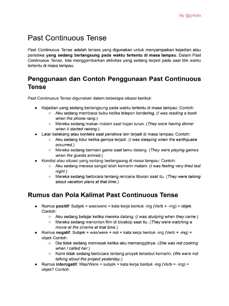 05 - Past Continuous Tense | PDF