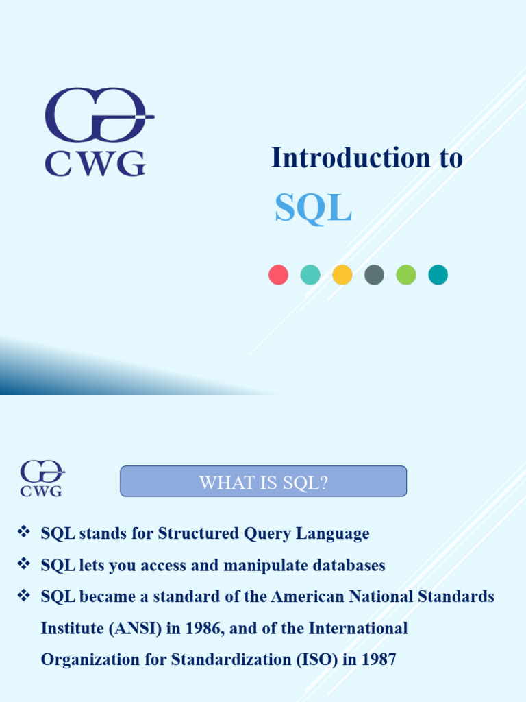 Academy Training Slides - Introduction To SQL | PDF | Sql | Databases