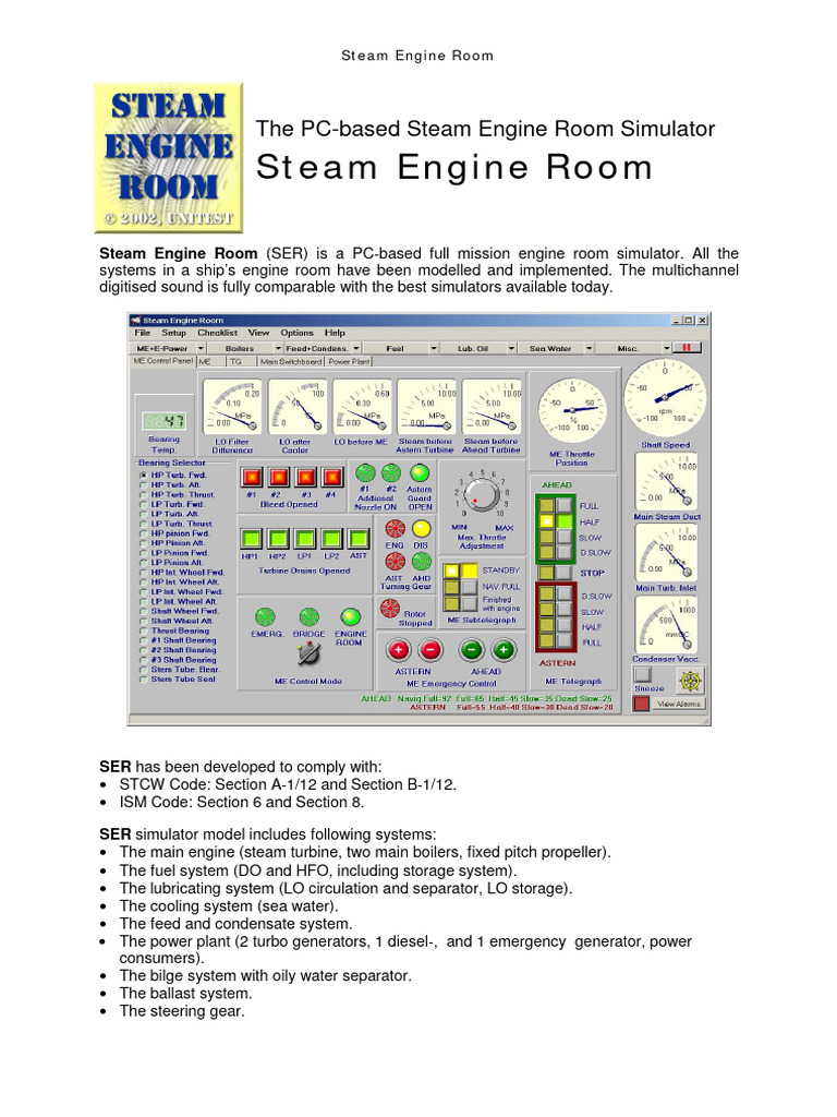 Brochure SER | PDF | Simulation | Steam Engine