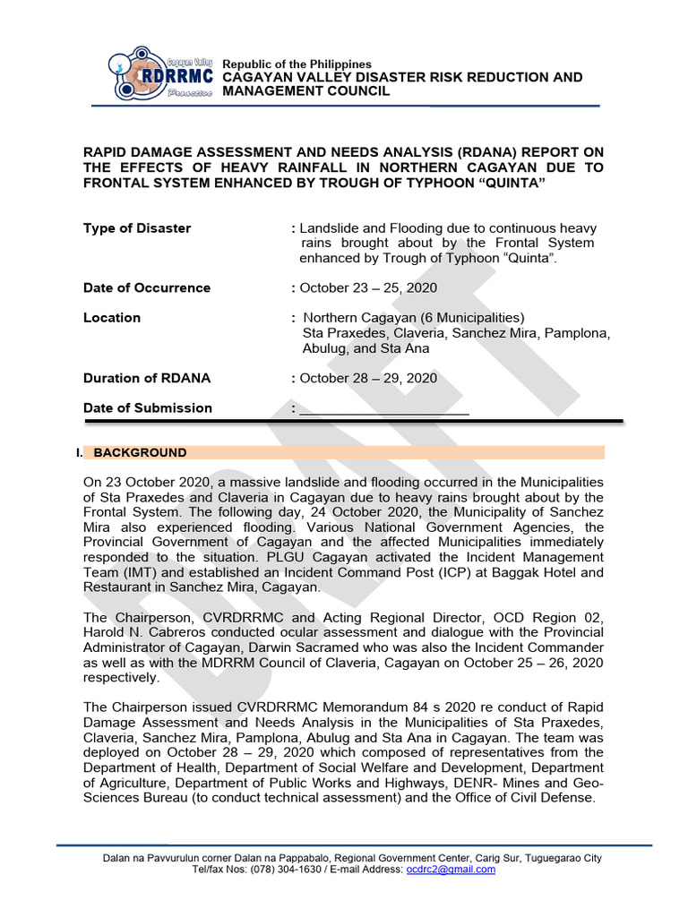 RDANA Report Frontal System | PDF | Malnutrition | Agriculture