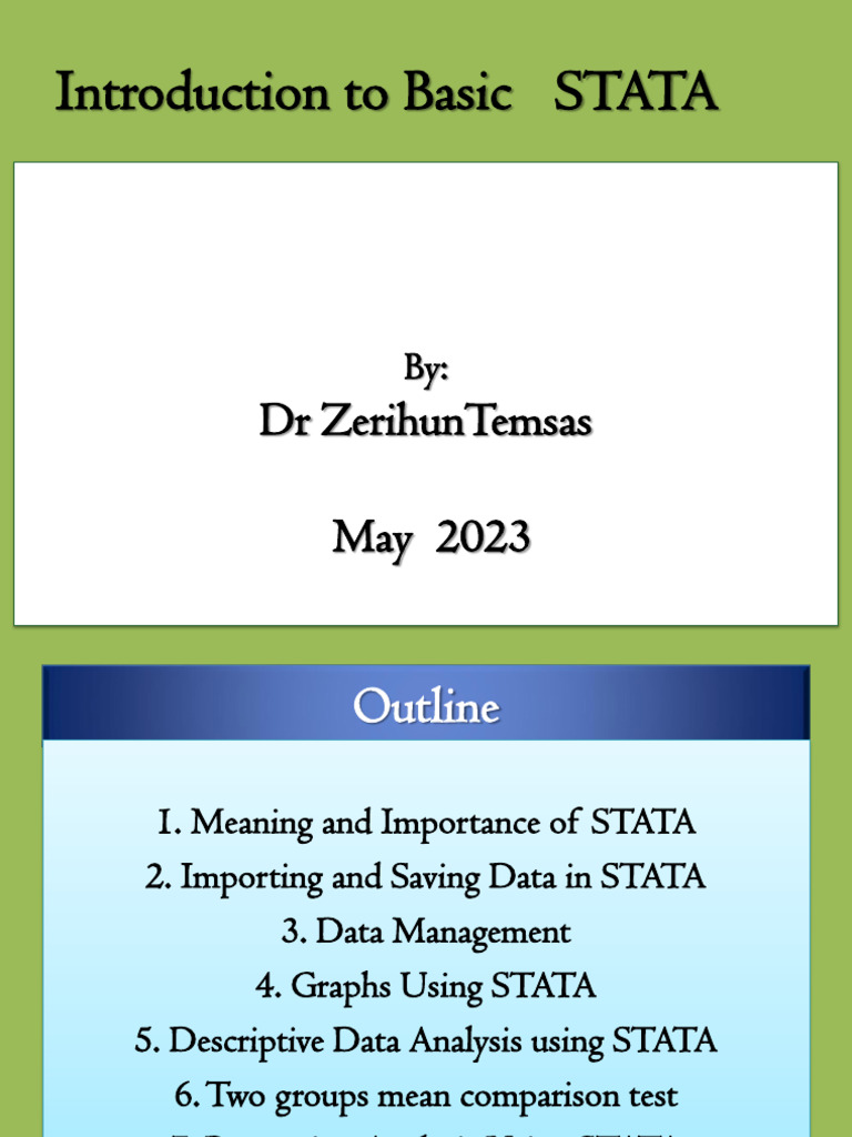Basics of STATA Software | PDF | Computer File | Menu (Computing)