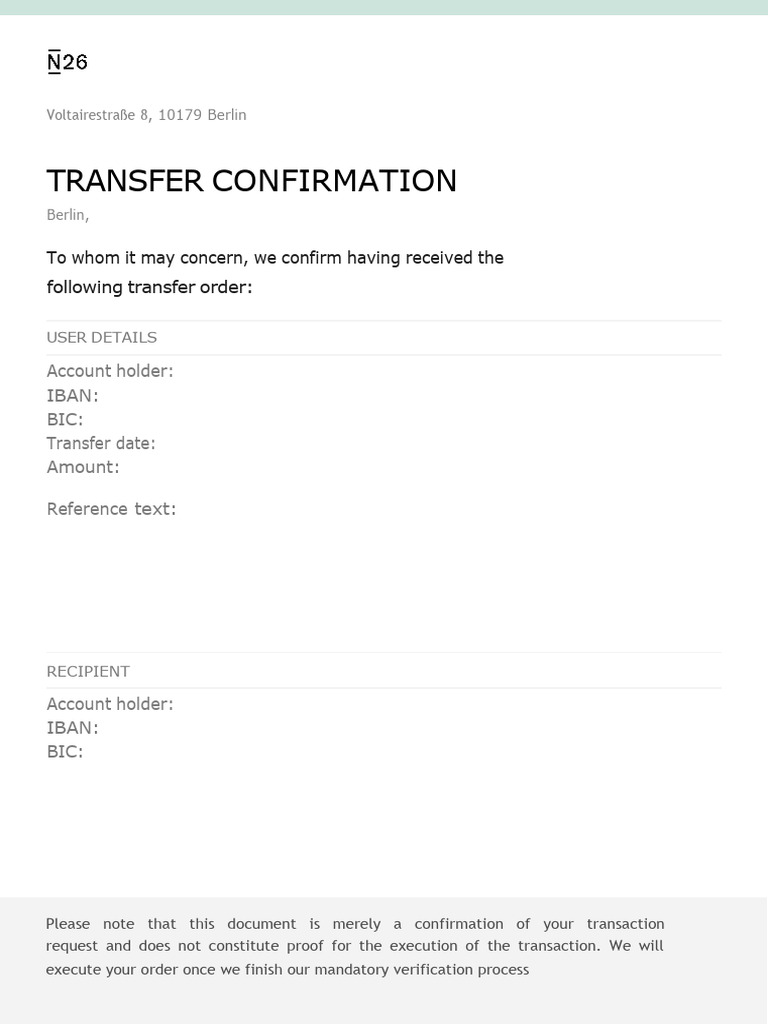 Transfer Confirmation | PDF | Business
