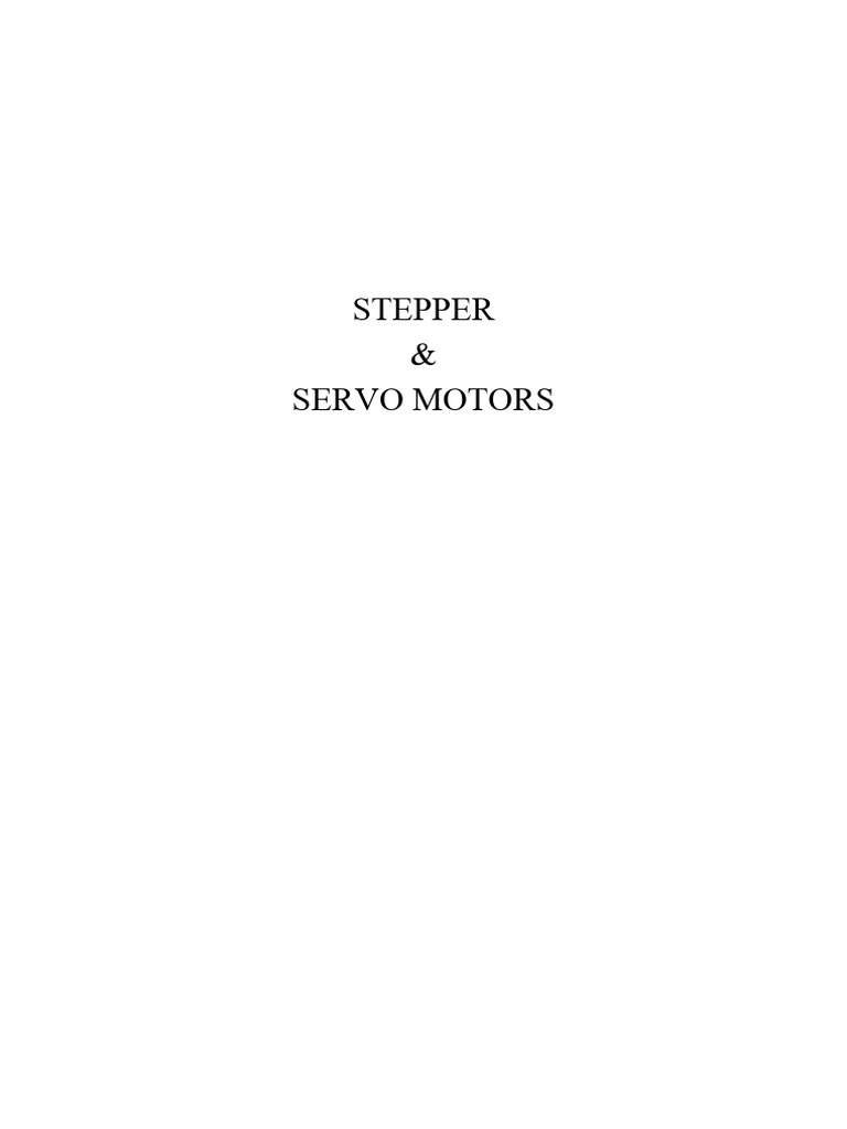 Basics_Stepper & Servo Motors | Download Free PDF | Electric Motor ...