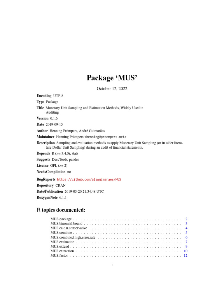 Mus 45 | PDF | Sampling (Statistics) | Boolean Data Type