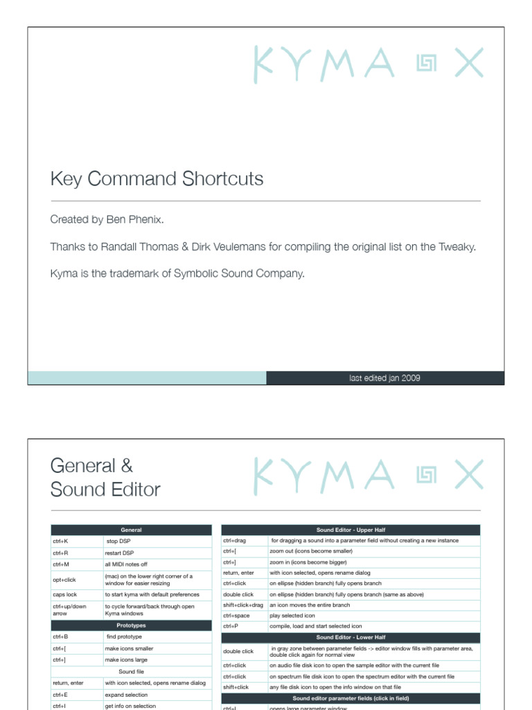 KymaX-KeyCommands | PDF | Icon (Computing) | Cursor (User Interface)