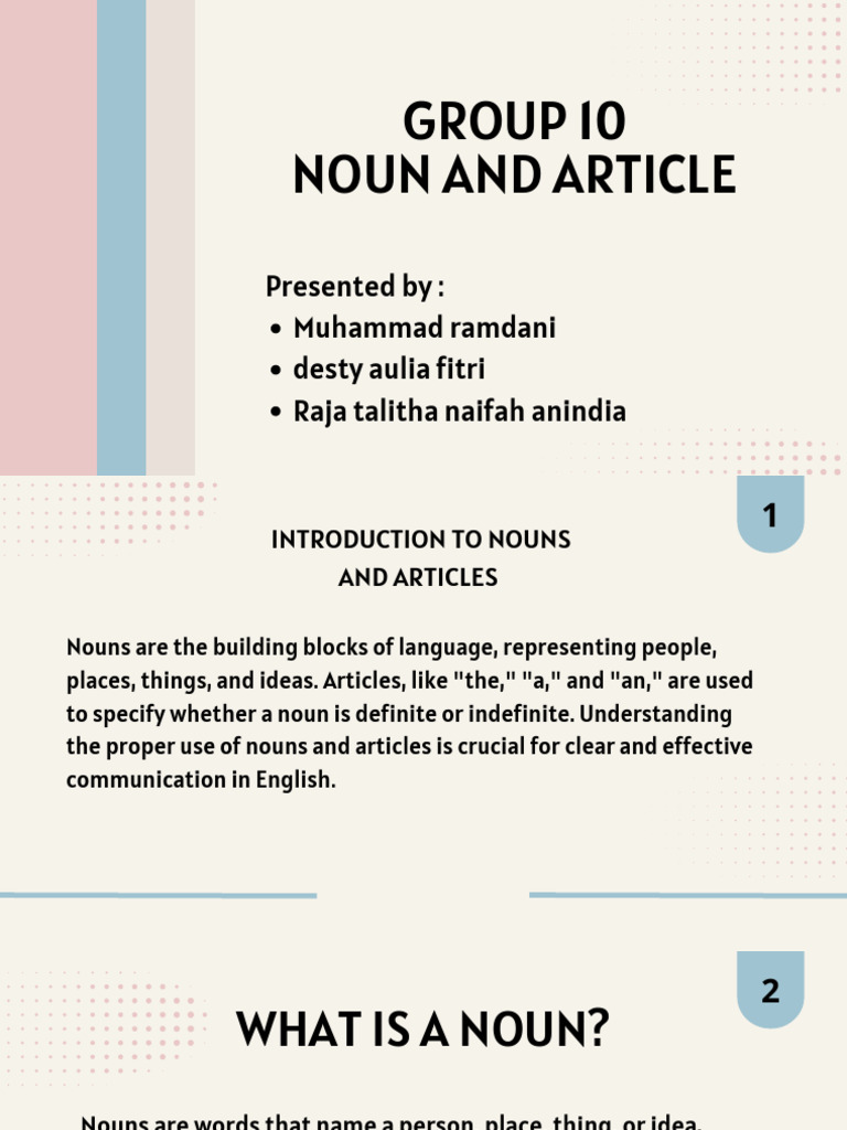 Group 10 Noun and Article - 20240612 - 191522 - 0000 | PDF | Noun ...