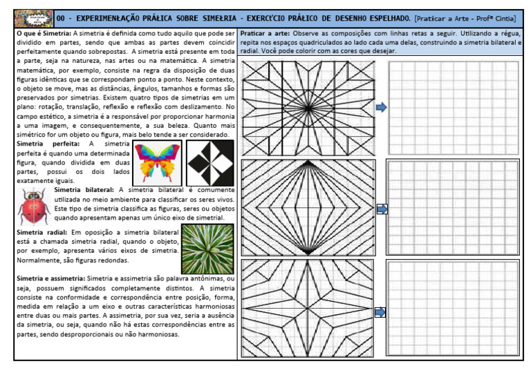 Atividades Práticas de Simetria na Arte | PDF | Métodos e Materiais de ...