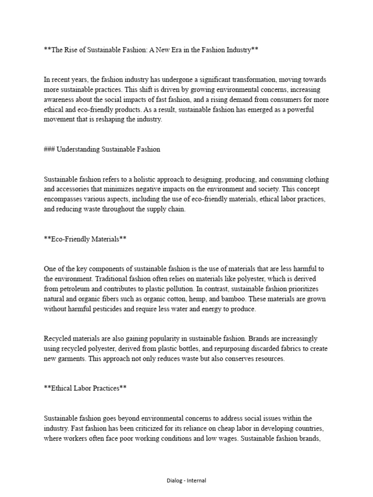 The Rise of Sustainable Fashion | PDF | Sustainability | Fashion