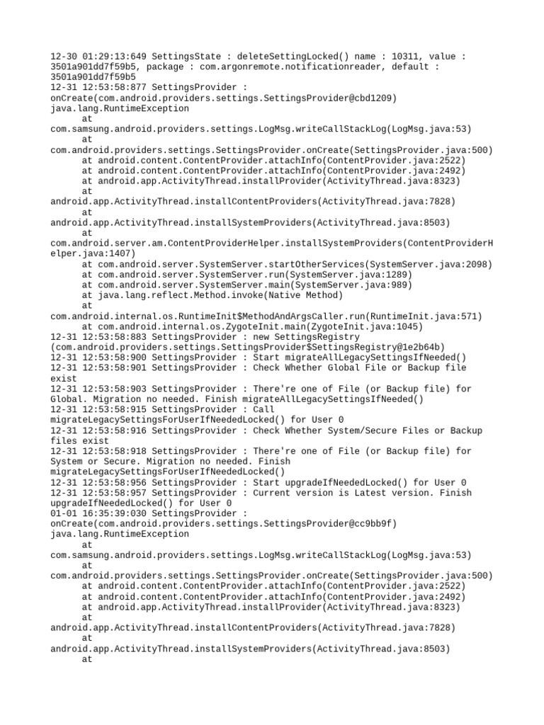 Settings Provider | PDF | Java (Programming Language) | Backup