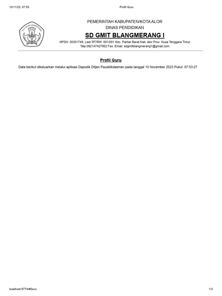 Profil Guru Fadilah Sira | PDF