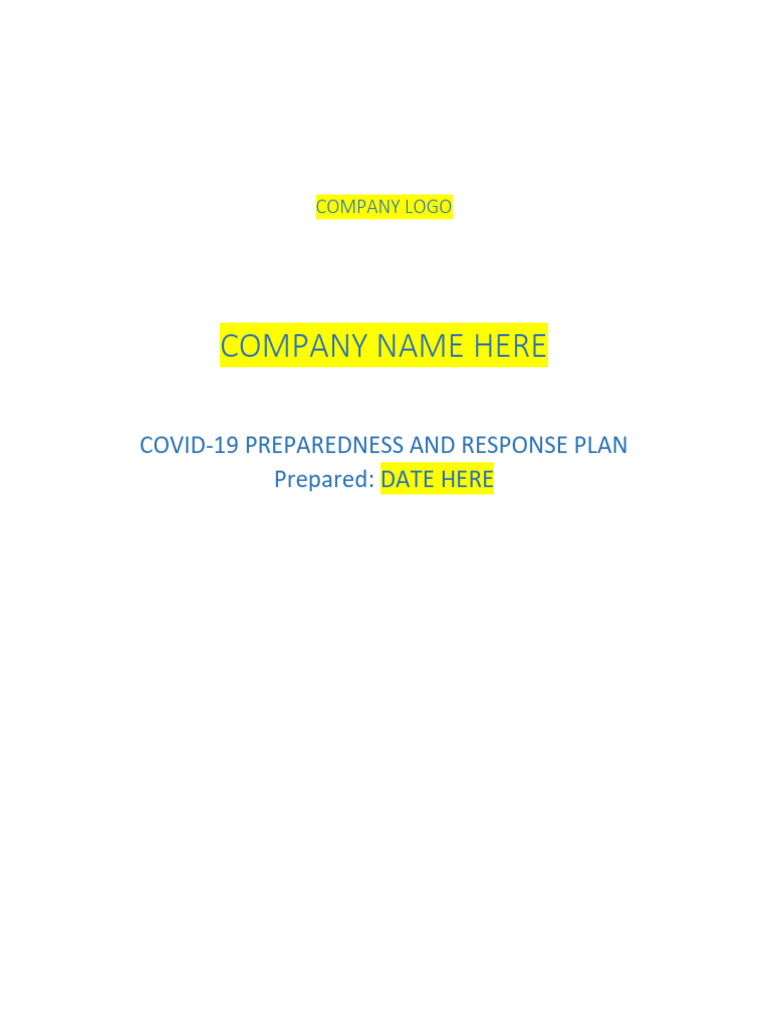 COVID-19 Workplace Response Plan | PDF | State Of Emergency ...