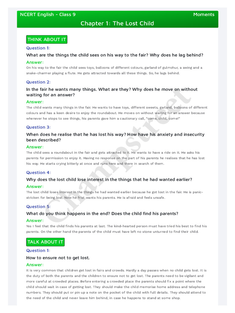 Chapter 1 The Lost Child | PDF