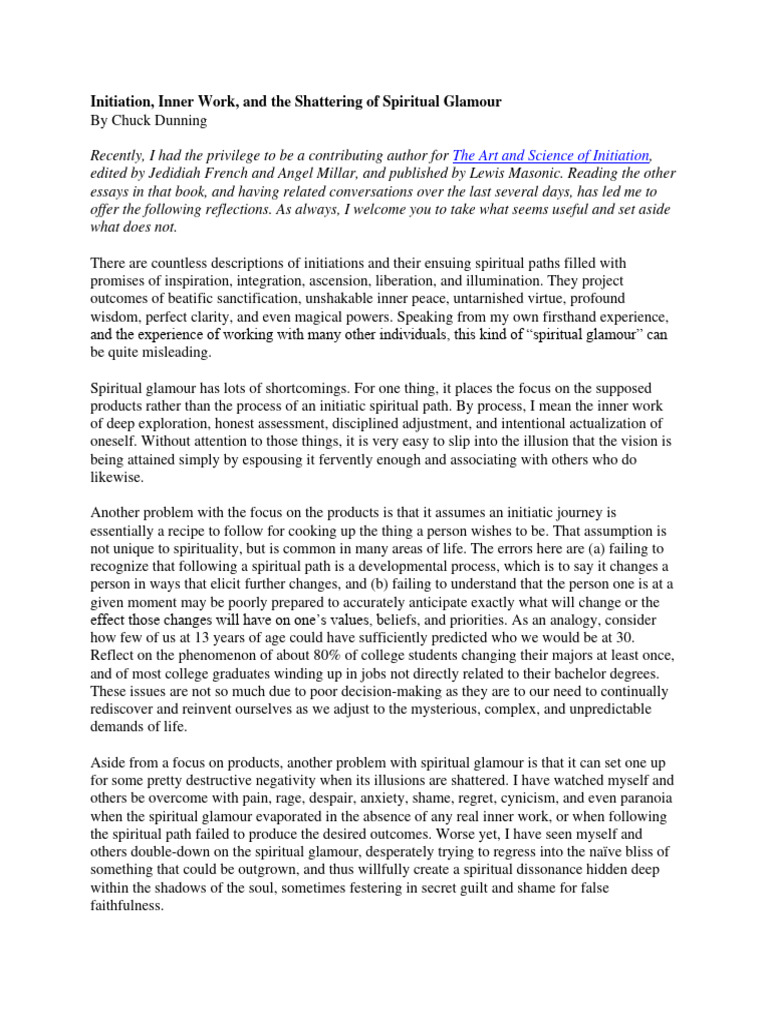 Initiation, Inner Work, and The Shattering of Spiritual Glamour | PDF ...