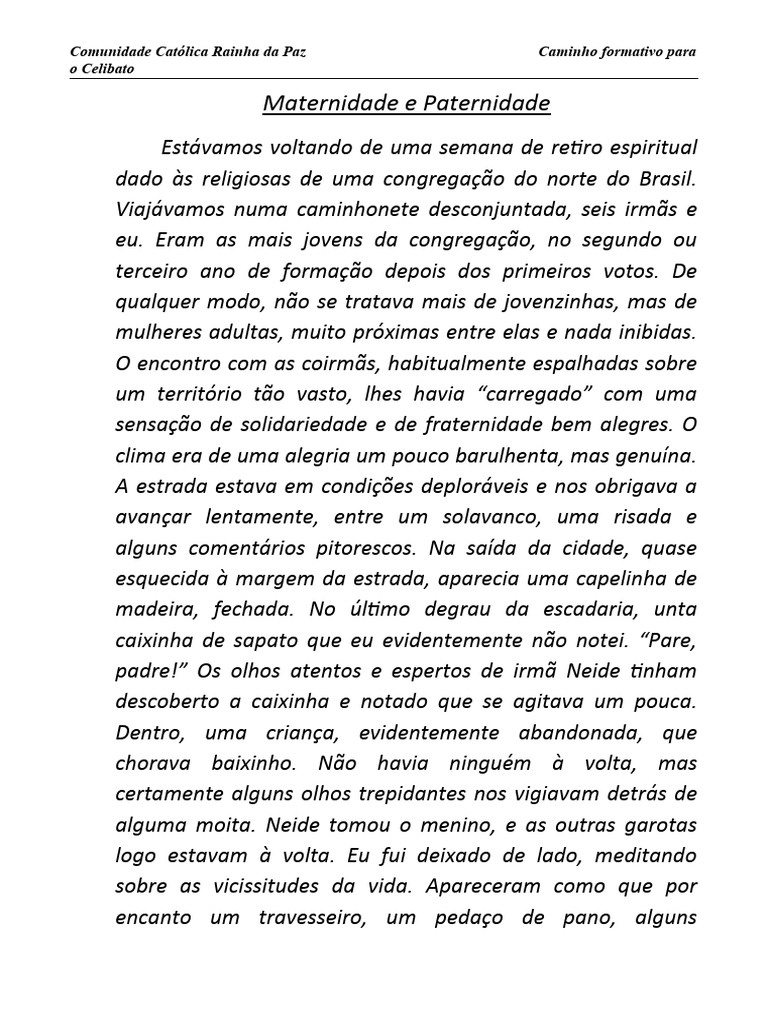 Maternidade e Paternidade - Mario Danieli | PDF | Amor | Celibato