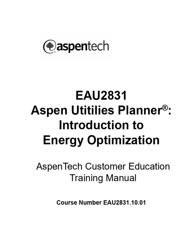 EAU2831 Aspen Utitilies Planner | PDF | Boiler | Steam
