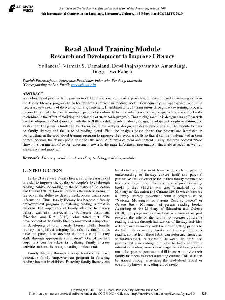 Read_Aloud_Training_Module | PDF | Literacy | Learning