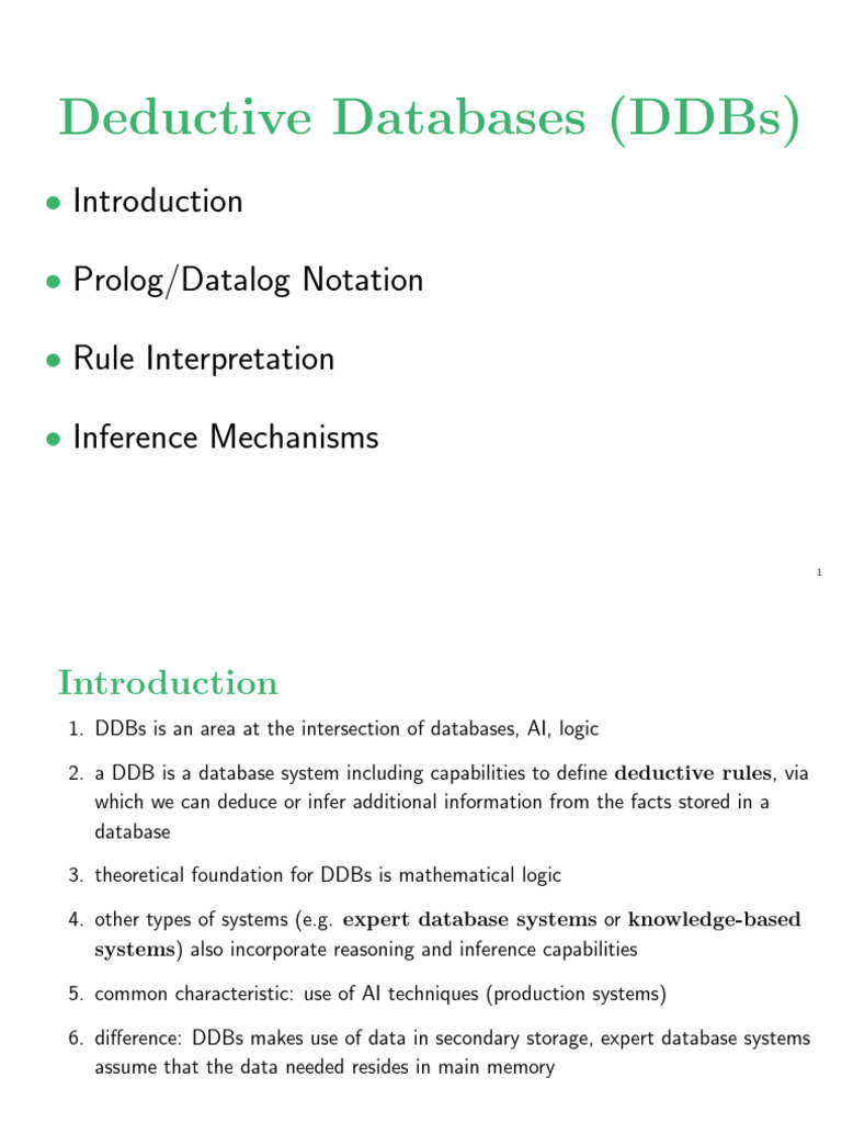 Deductive Databases Download Free Pdf Interpretation Logic First Order Logic