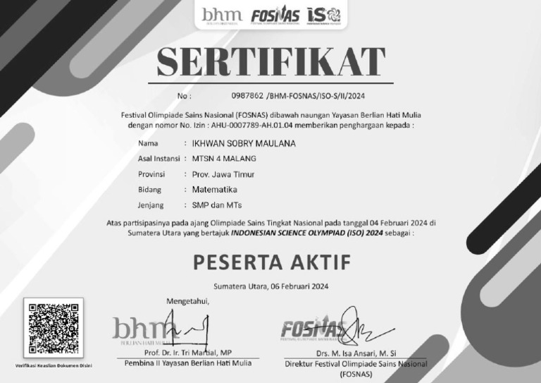 Cert - Matematika - ISO 2024 | PDF