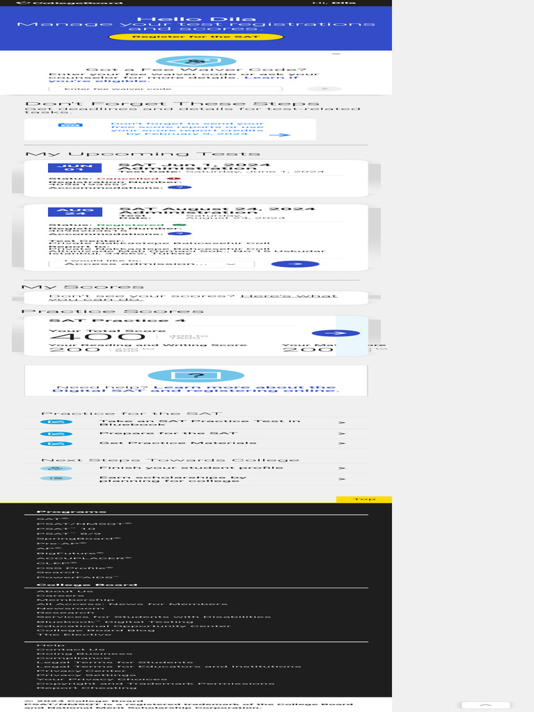 My SAT Home Page | PDF | Tests | The United States