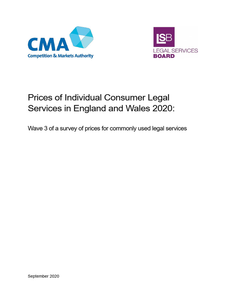 Consumer Legal Service Prices 2020 | PDF
