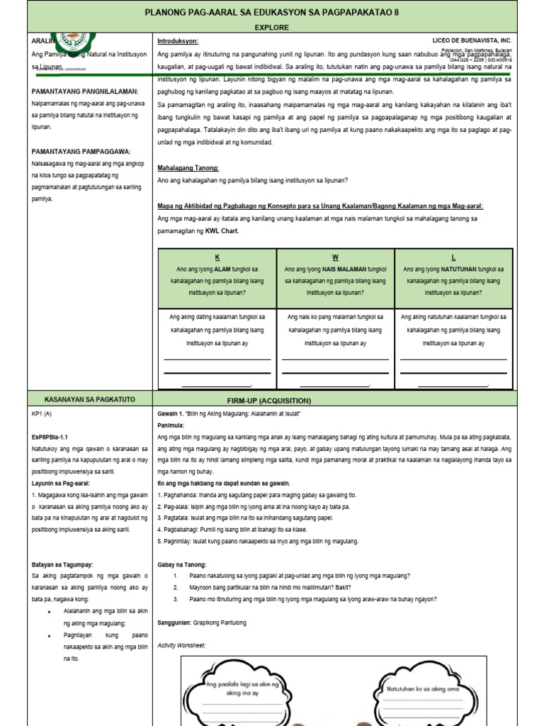Esp8 Learning Plan | PDF