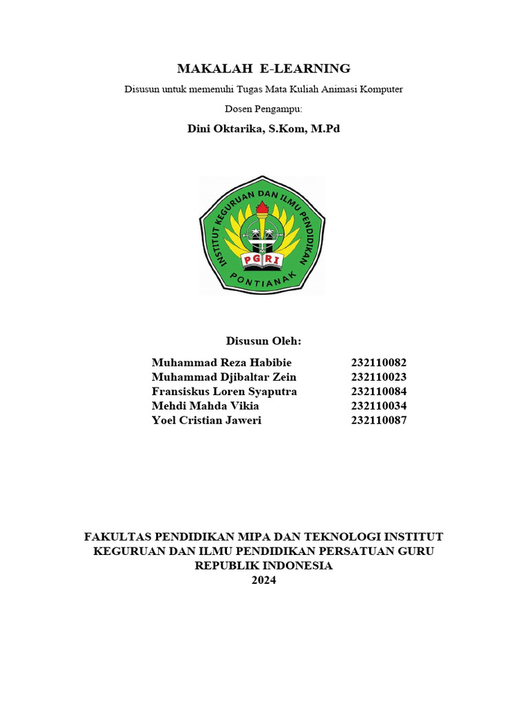 Makalah E-Learning | PDF
