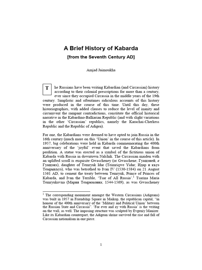 Kabarda's Contested History | PDF | Art | Classics