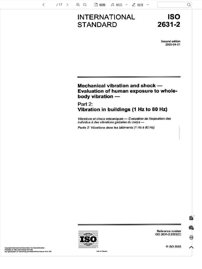 ISO 2631-2 - Mechanical Vibration and Shock - Evaluation of Human Exposure - Vibration in ...