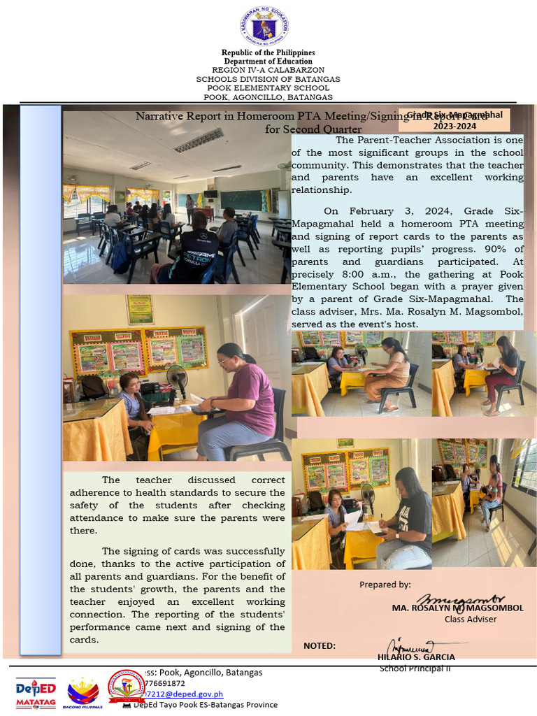 Narrative-Report-in-Homeroom-PTA-Meeting-2022 (2nd Quarter) | PDF ...