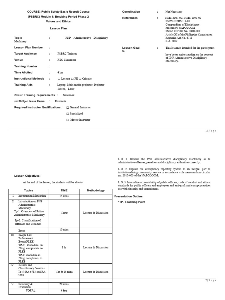 PNP Administrative Disciplinary Machinery | PDF | Police | Crimes