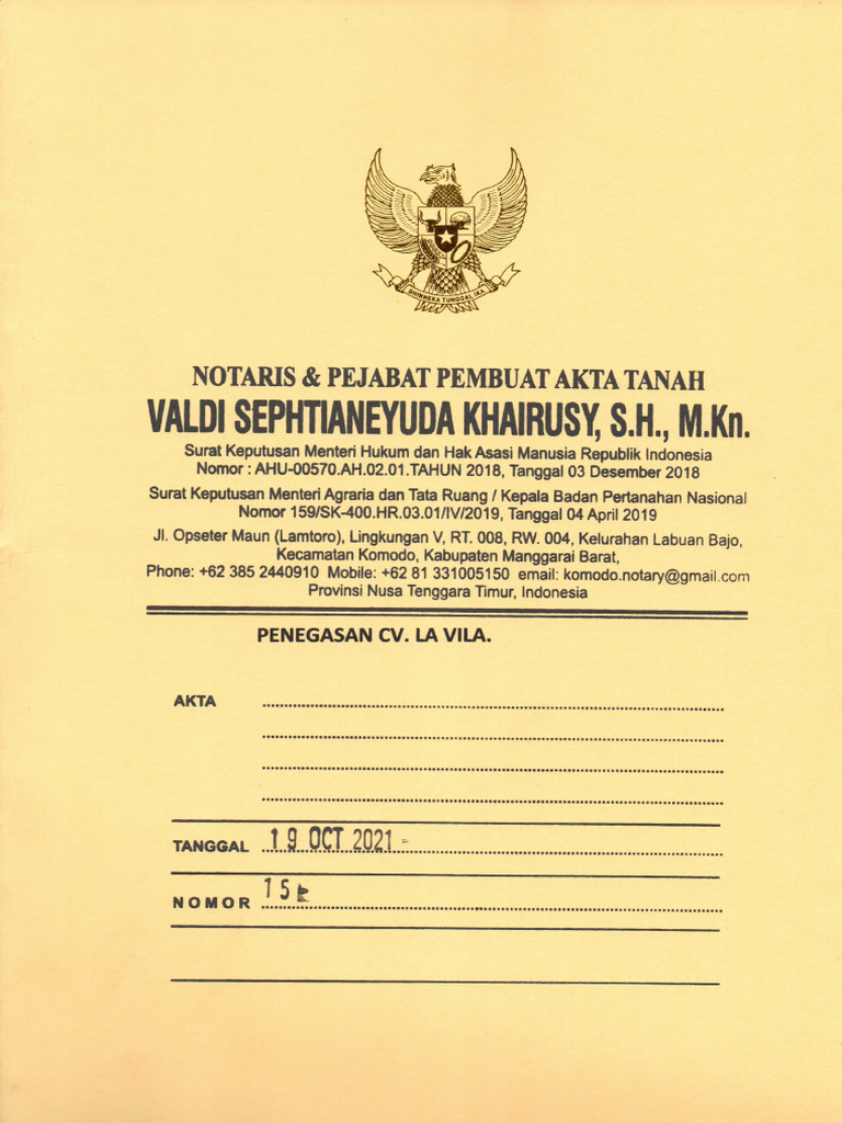 Akta Penegasan 19 10 2021 | PDF