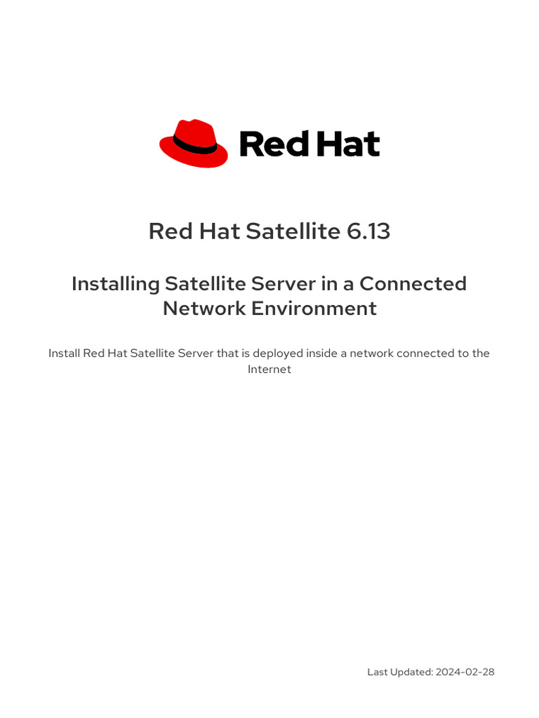 Red Hat Satellite 6.13 Installing Satellite Server in A Connected Network Environment | PDF ...