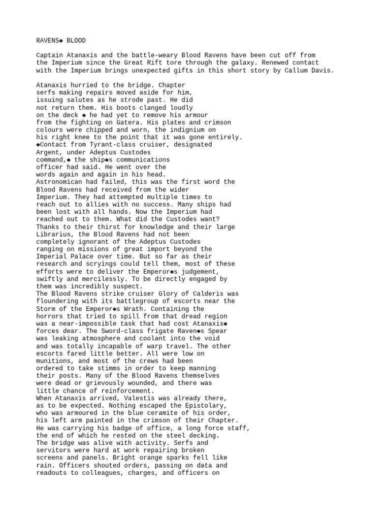 Callum Davis - Raven's Blood (Blood Ravens Short Story) | PDF | Young Adult