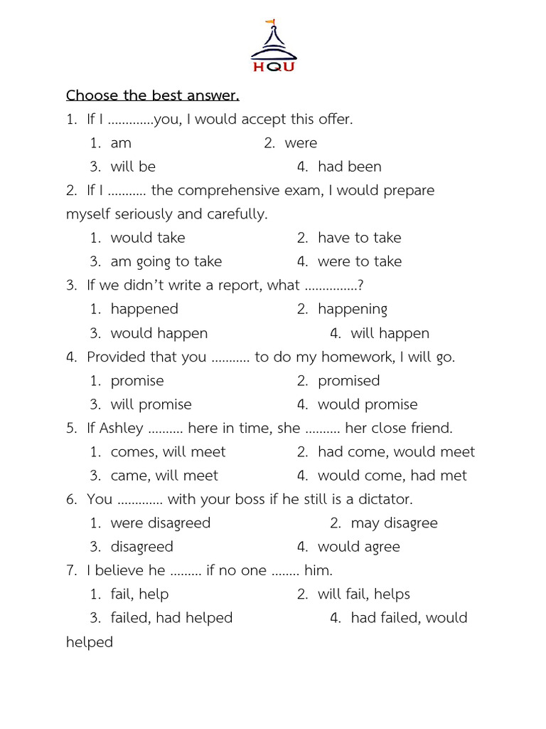 การละ If exercises-choices | PDF | Language Arts & Discipline