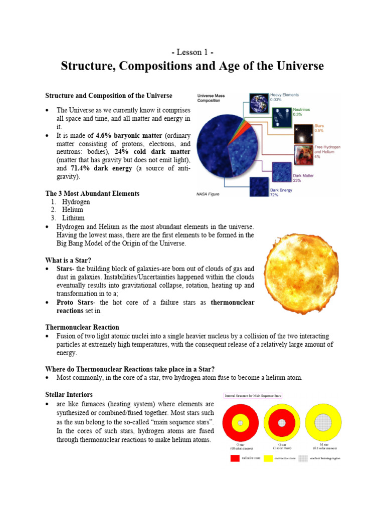 Q1-L01-UNIVERSE & THE SOLAR SYSTEM (Structures, Compositions & Age of ...