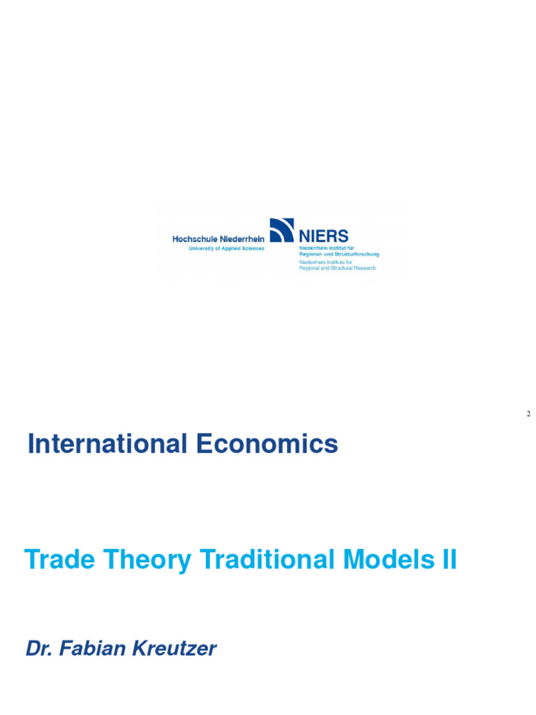 Trade Theory Traditional Models - Part2 - Summer24 | PDF | Labour ...