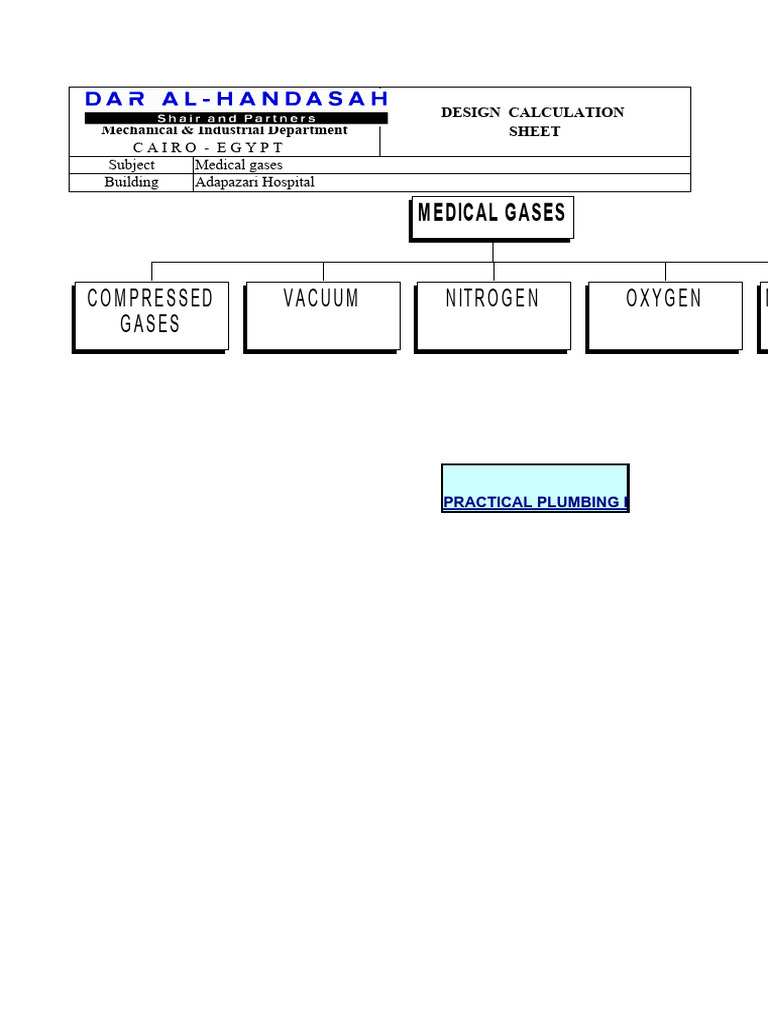 Medical Gases Design Calculation Guide | PDF | Gases | Medicine