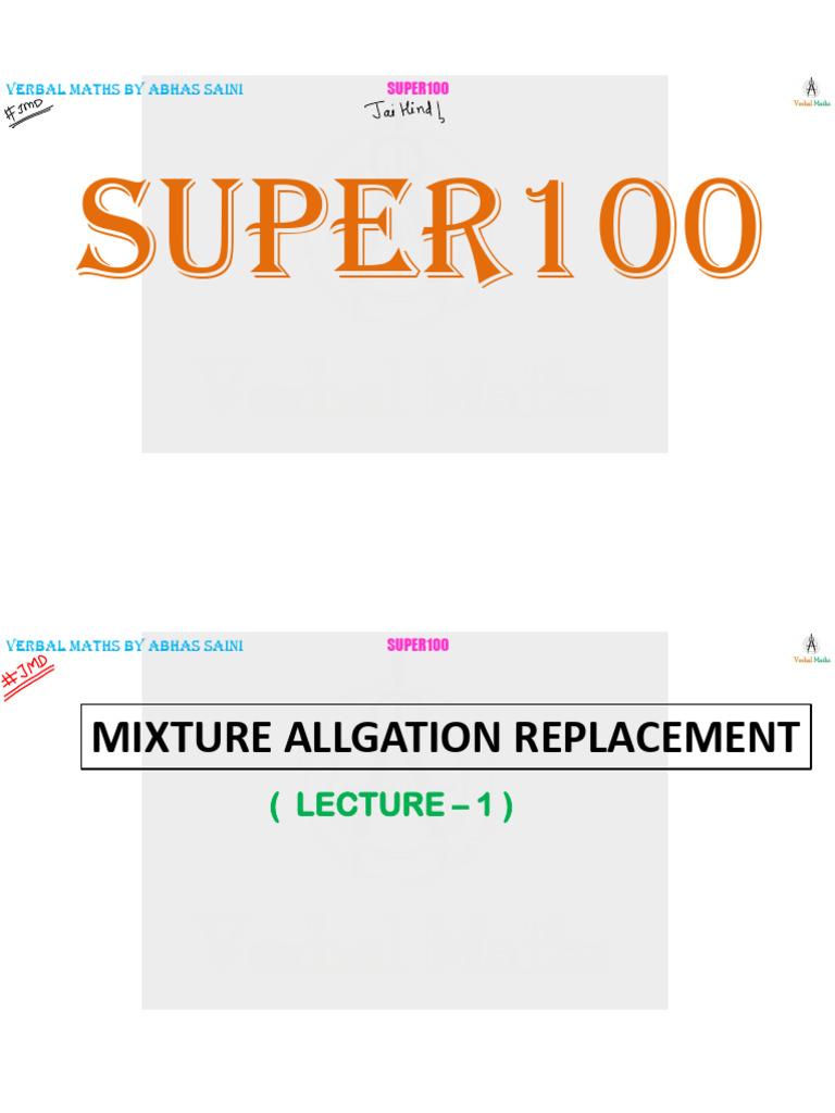 248.mixture Aligation Replacement Class Notes | PDF
